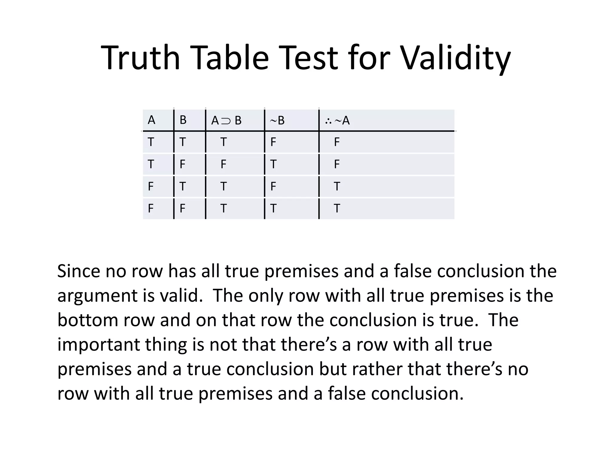 Three Uses for Truth Tables | PPTX