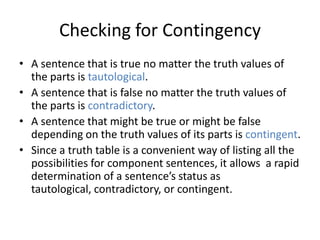 Three Uses for Truth Tables | PPTX