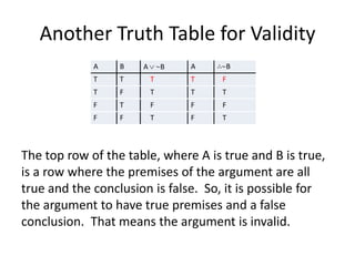 Three Uses for Truth Tables | PPTX