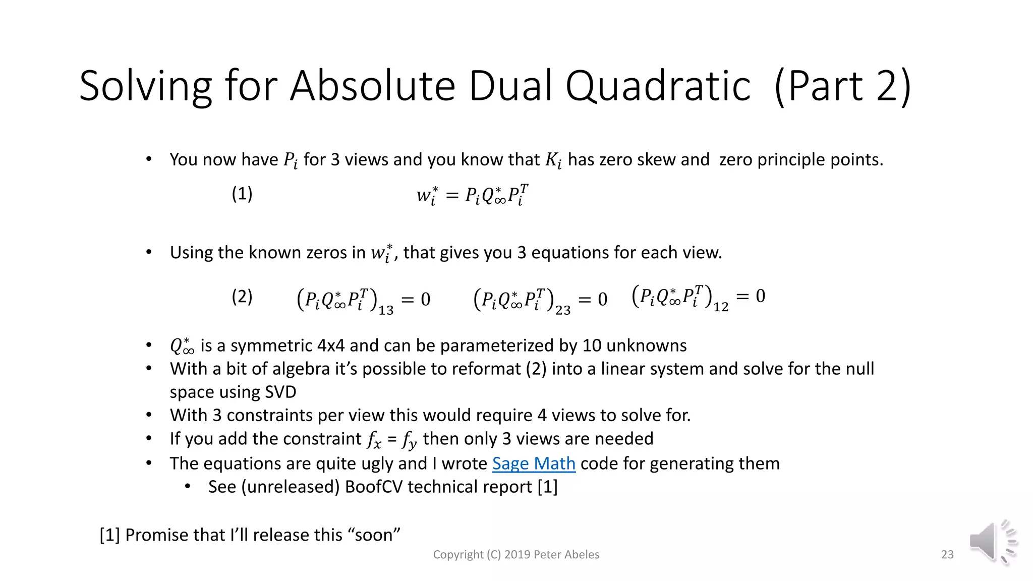 Three View Self Calibration and 3D Reconstruction | PPSX