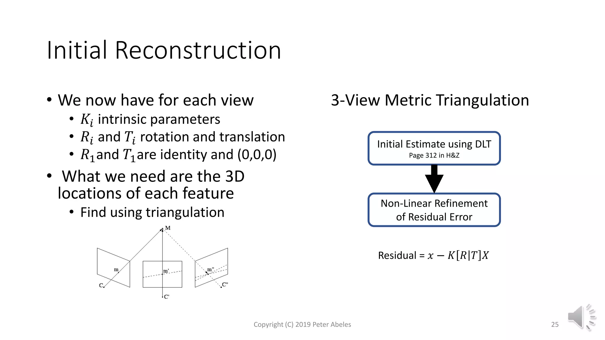 Three View Self Calibration and 3D Reconstruction | PPSX