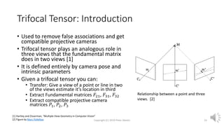 Three View Self Calibration and 3D Reconstruction | PPSX