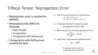 Three View Self Calibration and 3D Reconstruction | PPSX