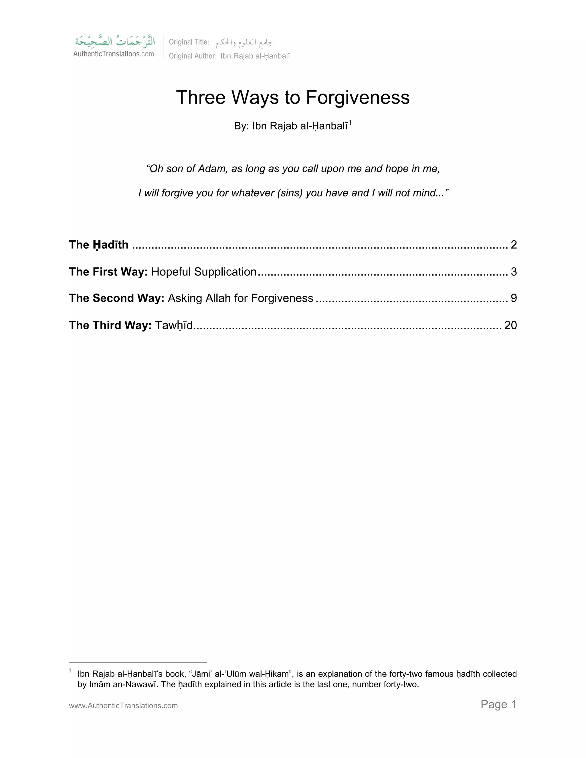 Three Ways of Forgiveness | PDF