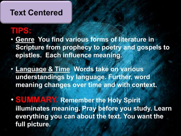 Three Worlds of Text (From All Nations Leadership Institute) | PPTX