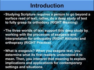 Three Worlds of Text (From All Nations Leadership Institute) | PPTX