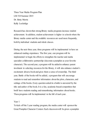 Three year media program plan | PDF