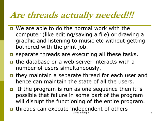 An Introduction to threads | PPT