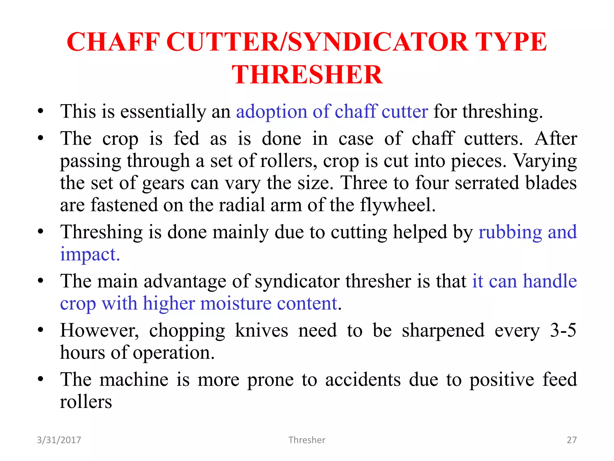 Threshing | PPTX | Agriculture | Industries