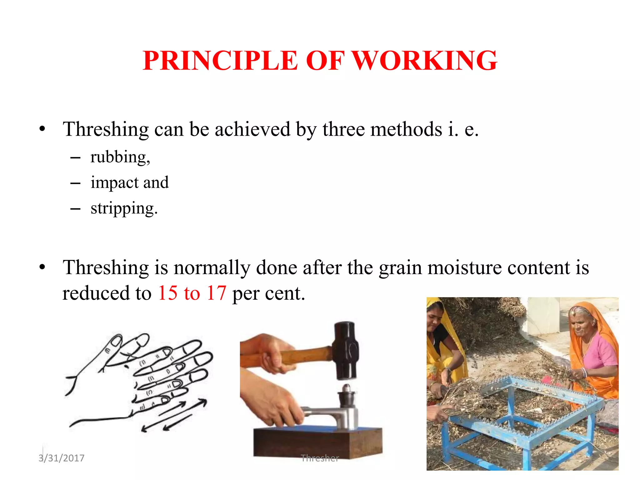 Threshing | PPTX | Agriculture | Industries