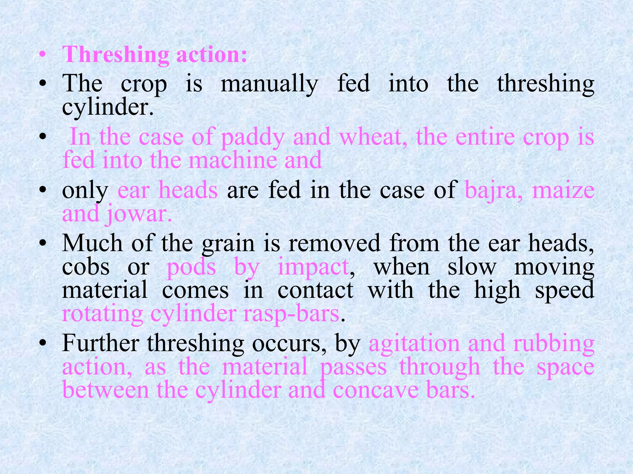 Threshing of food grain crops | PPT