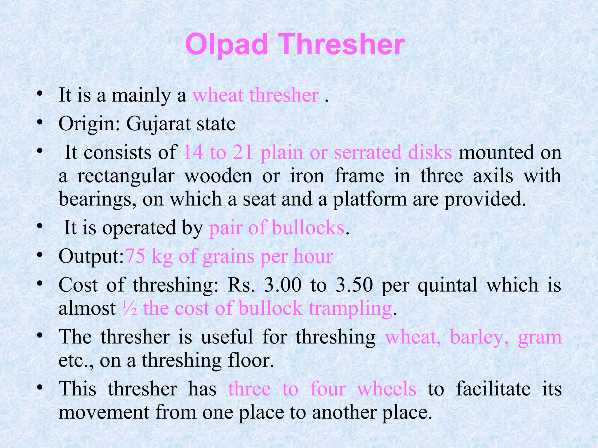 Threshing of food grain crops | PPT