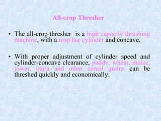 Threshing of food grain crops | PPT