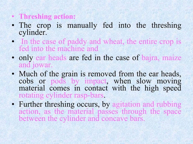 Threshing of food grain crops | PPT | Gardening | Home & Garden