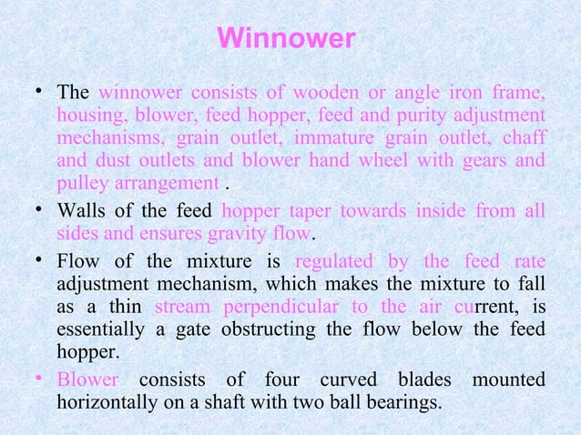 Threshing of food grain crops | PPT | Gardening | Home & Garden