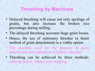 Threshing of food grain crops | PPT