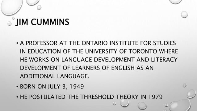 THRESHOLD-THEORY by Jimm's Cummins-final.pptx | Education
