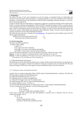 Threshold autoregressive (tar) &momentum threshold autoregressive (mtar) models specification | PDF