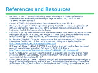 Threshold concepts in higher ed (STLHE2015) | PPT
