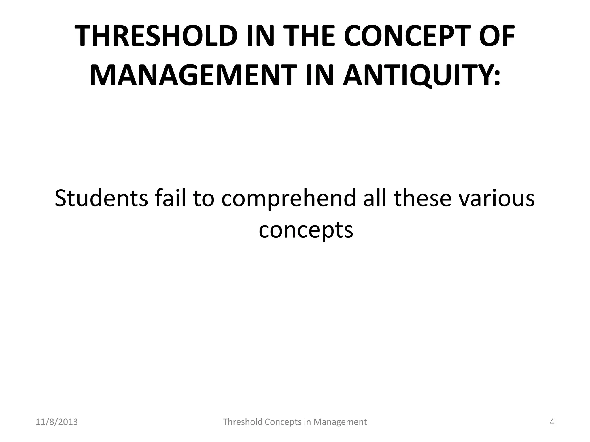 Threshold concepts in management | PPT