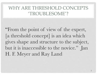 Threshold Concepts ppt | PDF