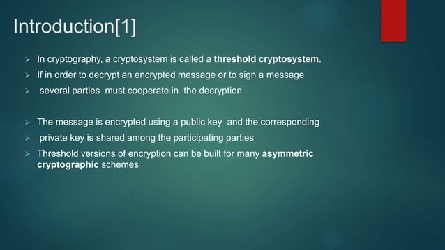 Threshold cryptography | PPTX