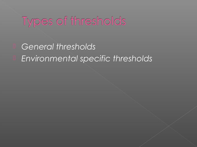 Thresholds and limits | PPT