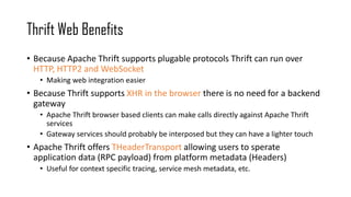 Building high performance microservices in finance with Apache Thrift | PDF