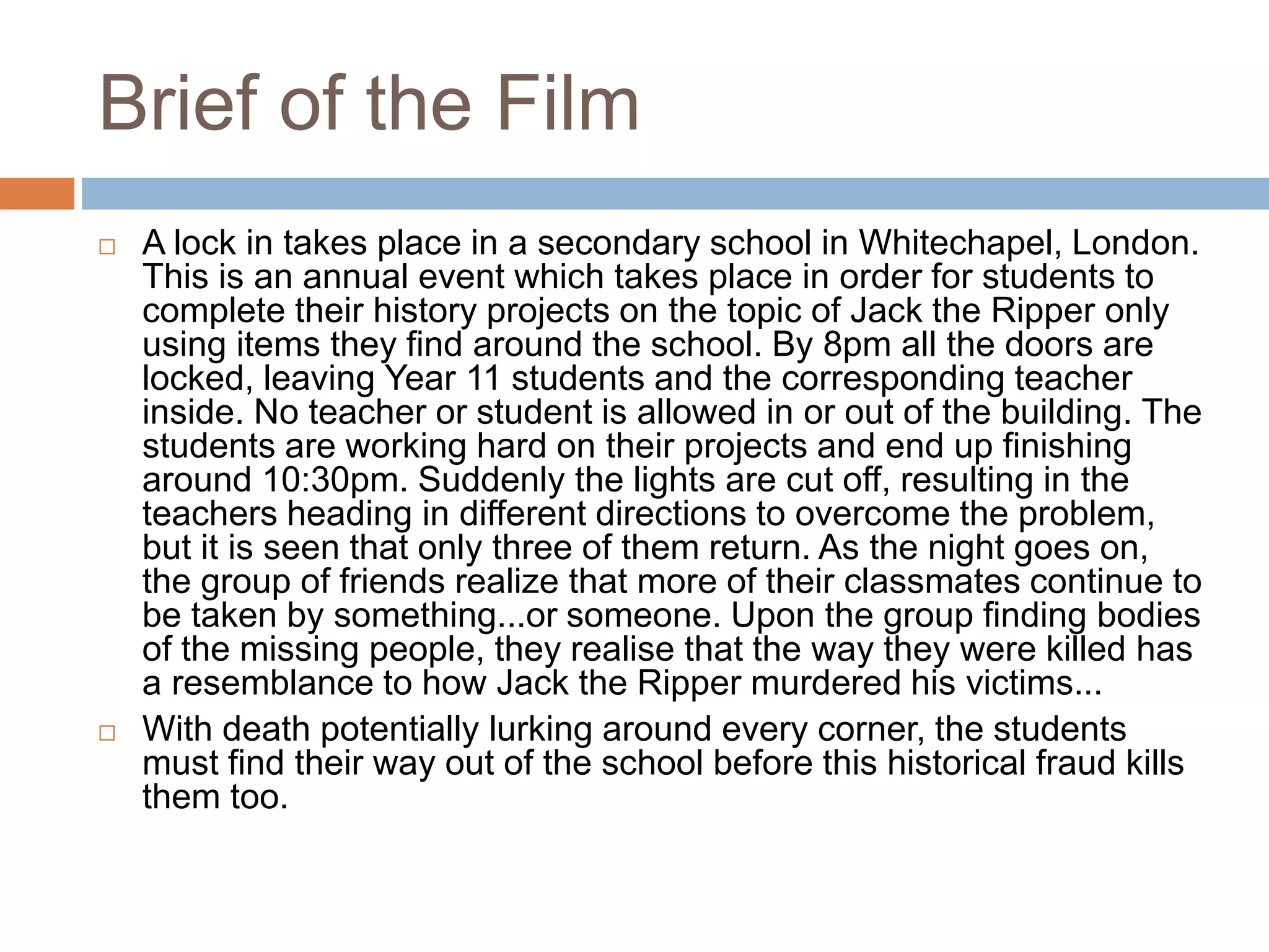 Thriller movie-presentation | PPT