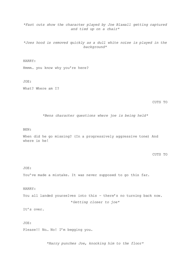 Thriller opening-script | DOCX | Movies | Entertainment