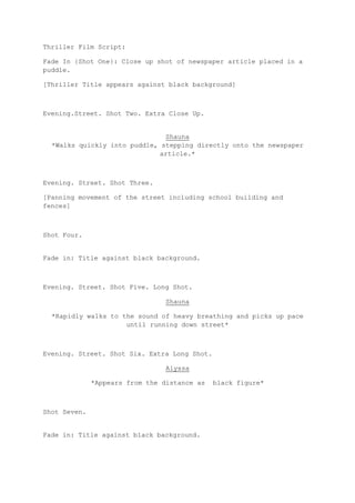 Thriller Film Script | DOCX