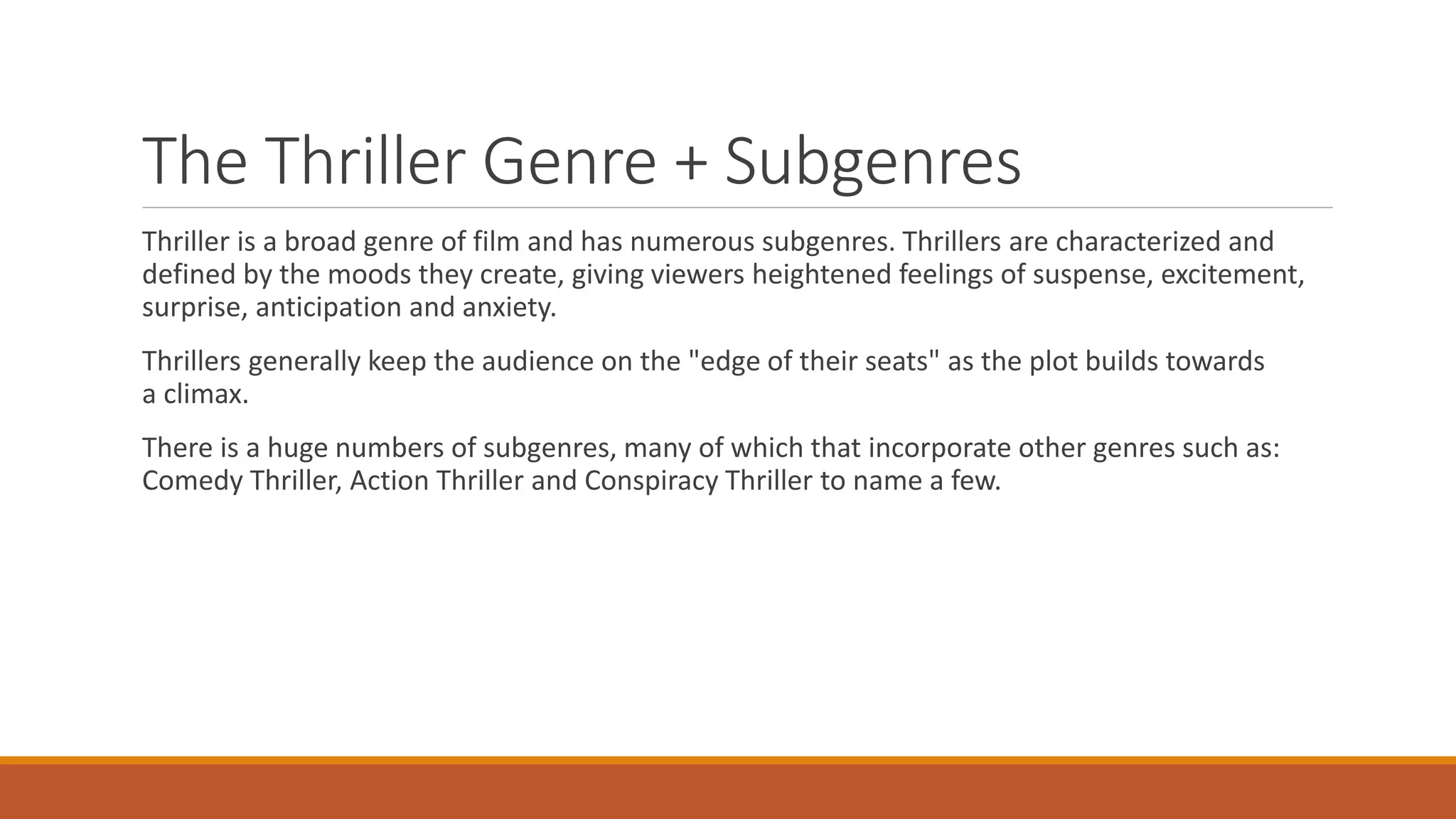 Thriller genre | PPT