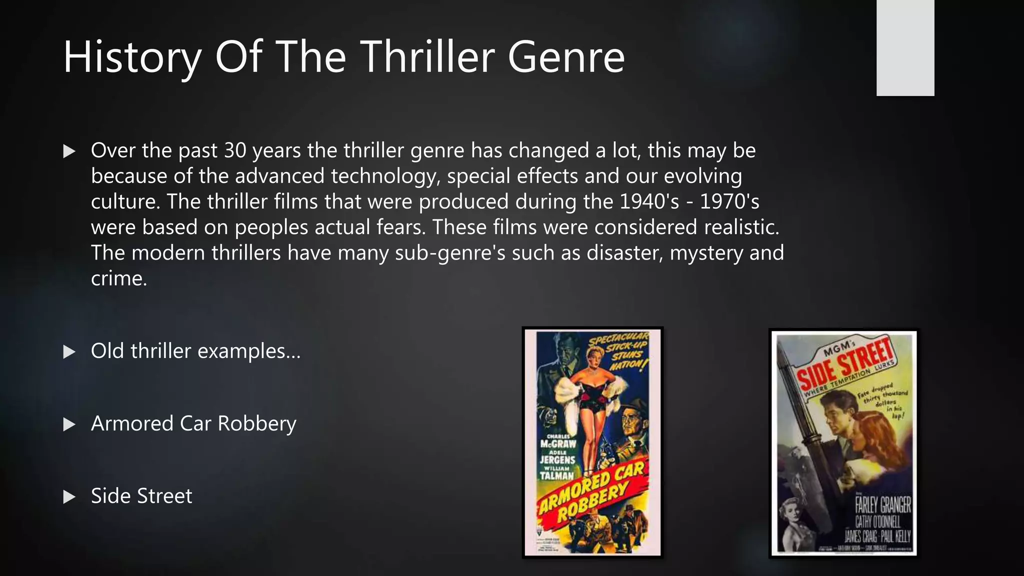 Thriller genre research | PPTX