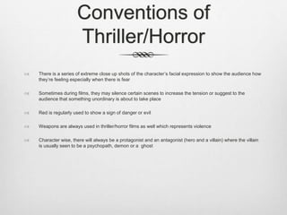 Thriller/Horror Media Presentation | PPTX | True Crime | Genres