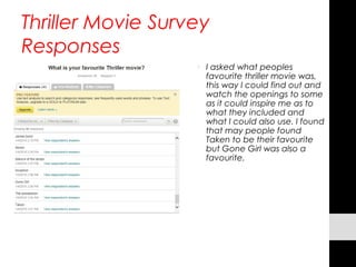 Thriller movie survey responses | PPT