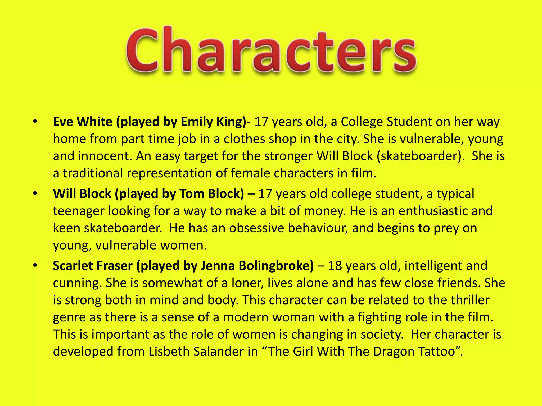 Thriller planning final | PPTX