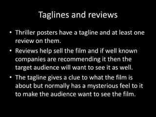 Thriller poster conventions | PPTX
