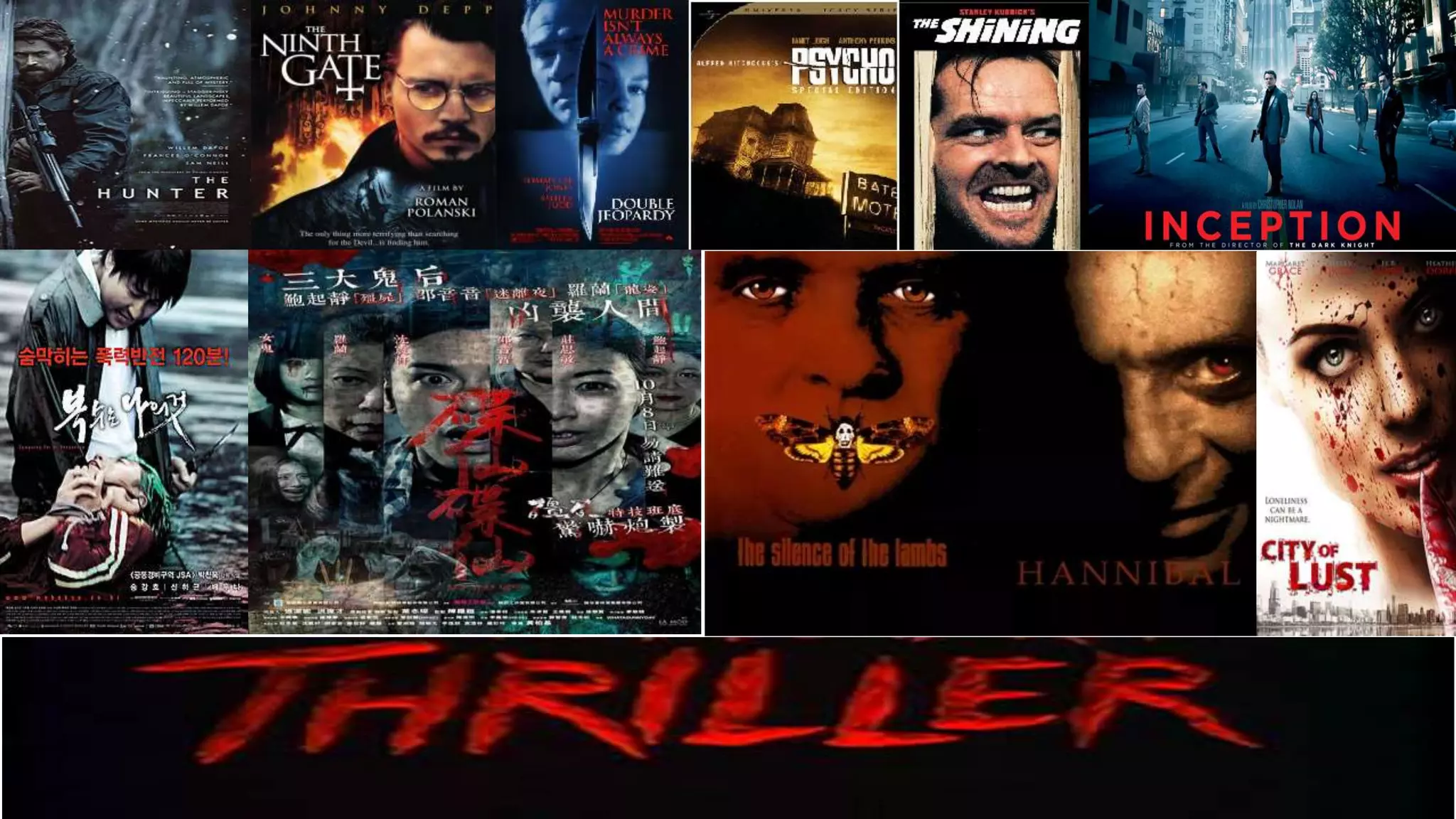Mood board of thriller film images | PPTX
