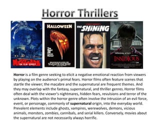 Types of Thrillers | PPTX