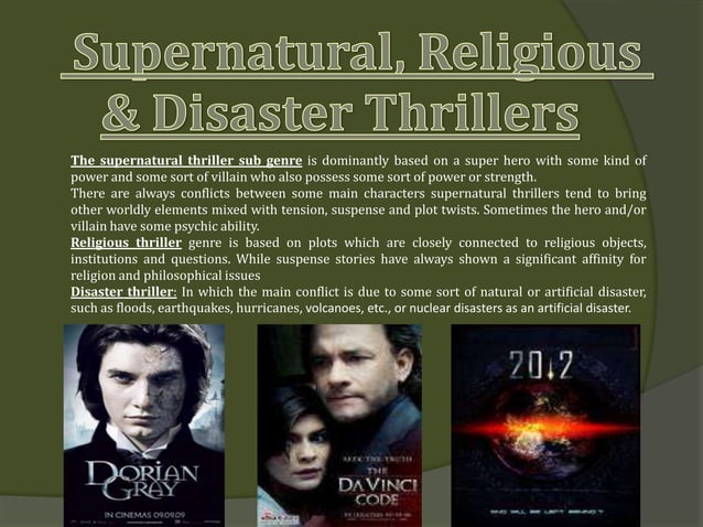 Thriller sub genres | PPT