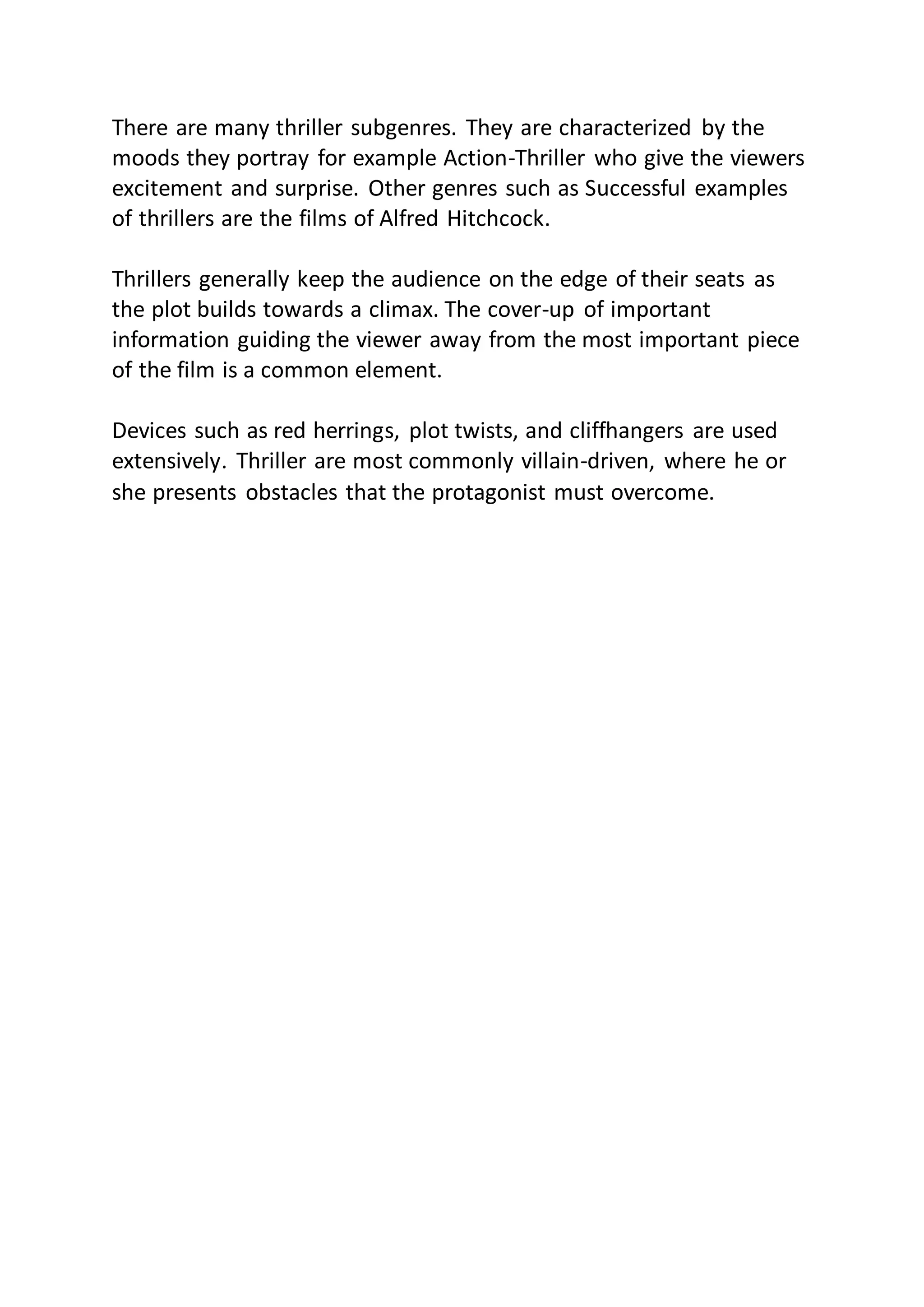 Thriller synopsis | PDF