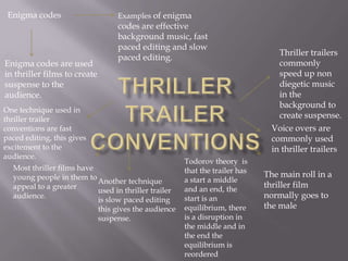 Thriller trailer conventions | PPTX