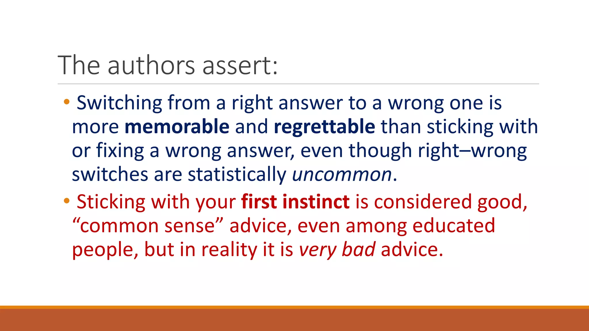 A Review of “Counterfactual thinking and the first instinct fallacy” by ...