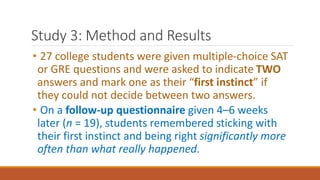 A Review of “Counterfactual thinking and the first instinct fallacy” by ...