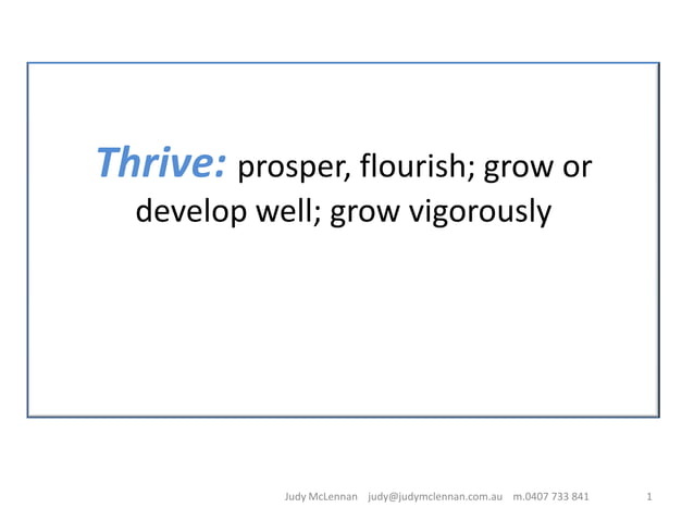 Thriving through Work: tips and tools | PPTX