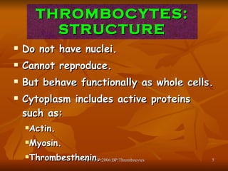 Thrombocyte Physiology by Dr.M.Anthony David MD | PPT