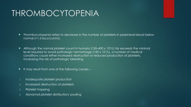 THROMBOCYTOPENIA approach and management | PPTX