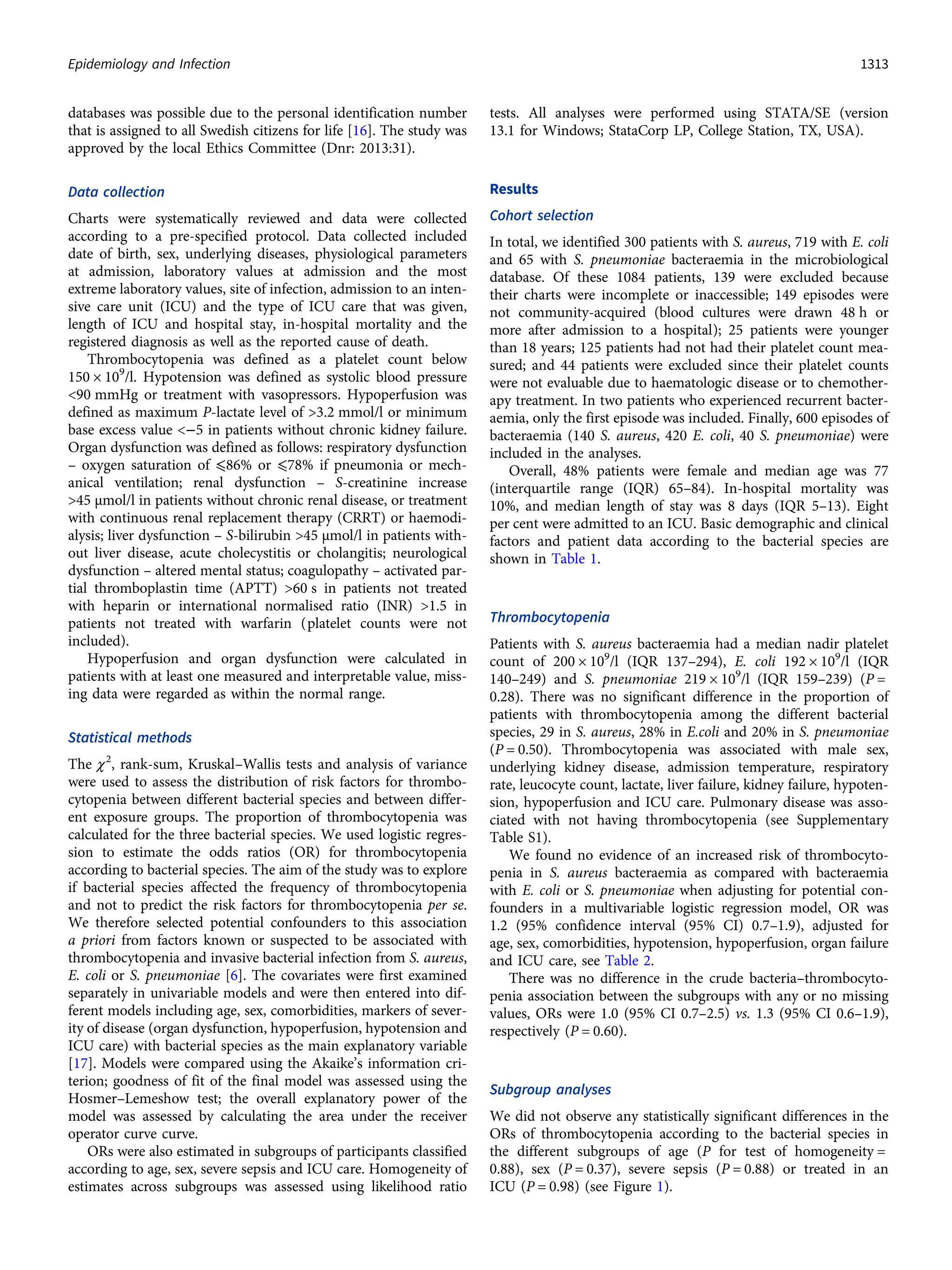 Thrombocytopenia in bacteraemia and association with bacterial species.pdf