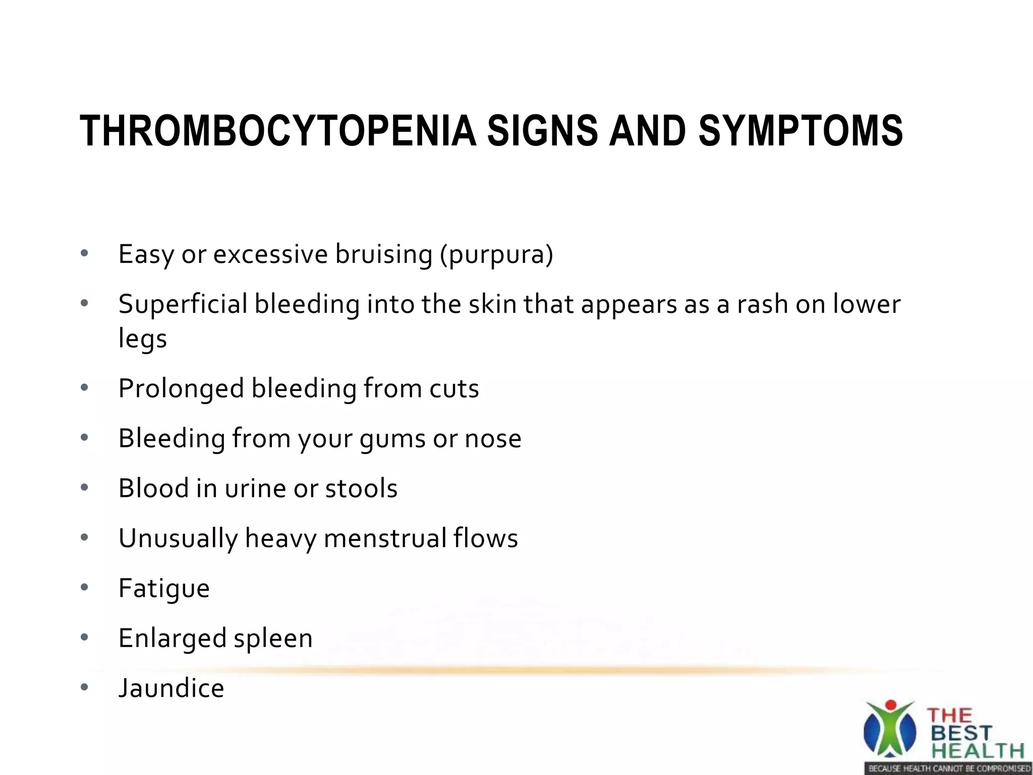 Thrombocytopenia ppt Health Advice | PPTX