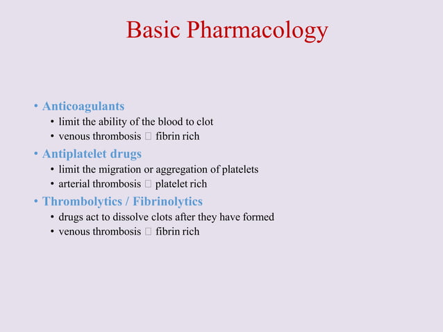 Thrombolytics and Fibrinolytics | PPTX | Blood Disorders | Diseases and ...